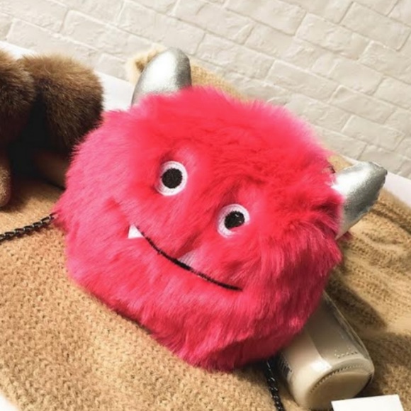 Private Label | Bags | Fuzzy Pink Monster Crossbody Bag | Poshmark